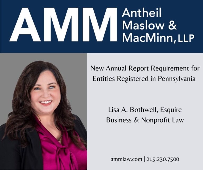 New Annual Report Requirement for Entities Registered in Pennsylvania ...